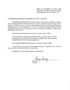 HD52 Writ of Election