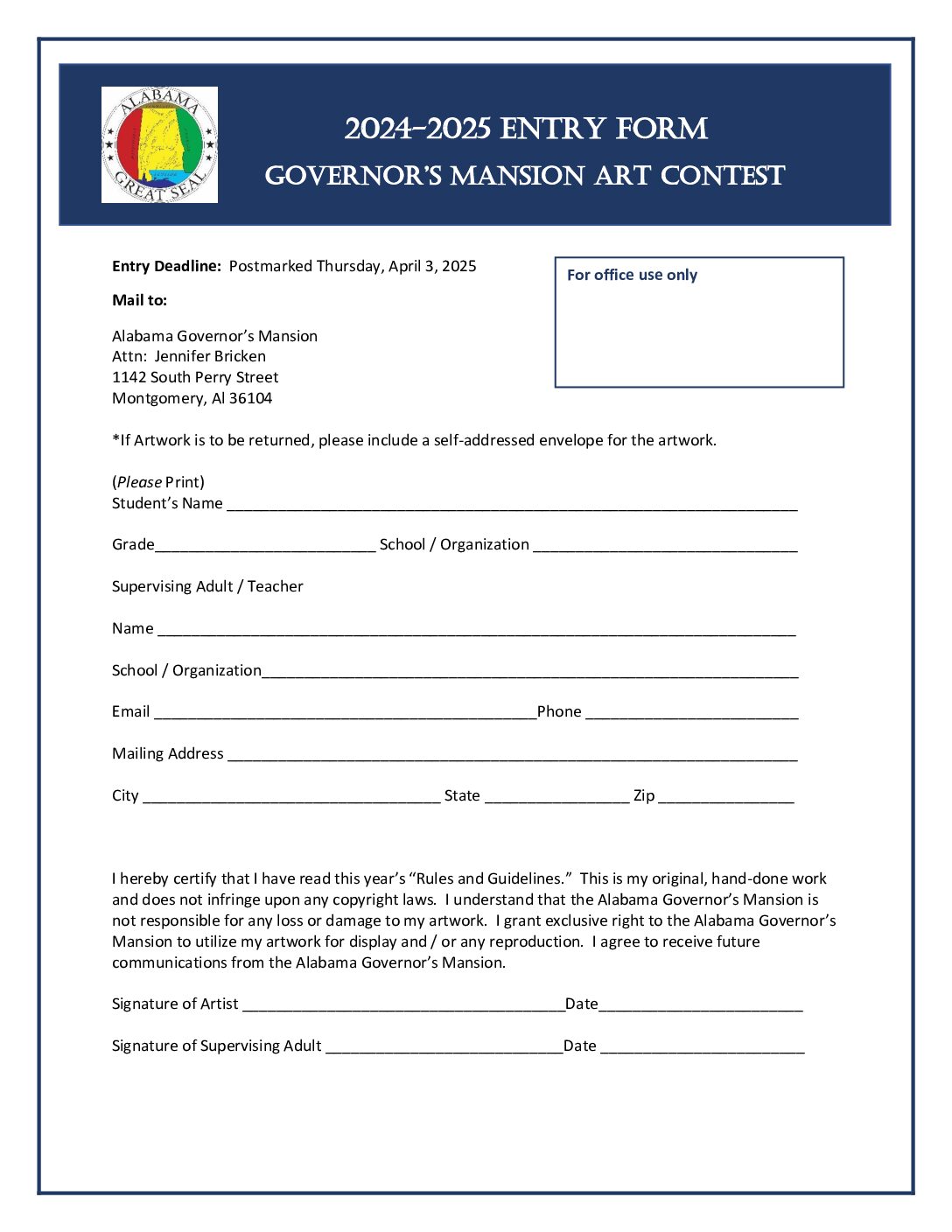 Art Contest Entry Form Template FREE 10+ Contest Registration Form